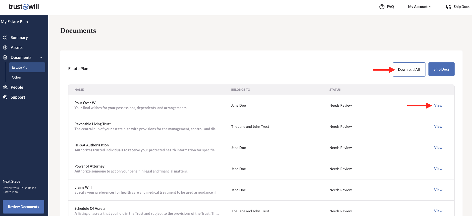 How Can I Download And Print My Documents Trust Will